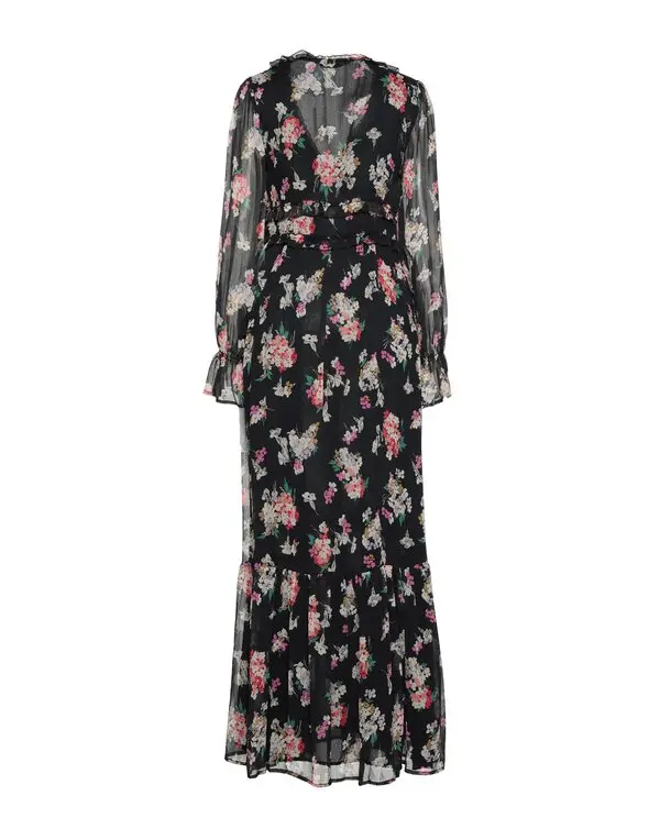 Liu Jo Maxi Dress In Chiffon With Floral Print And Ruffles