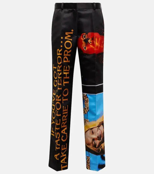 JW Anderson Printed Satin Straight Pants - Multicoloured