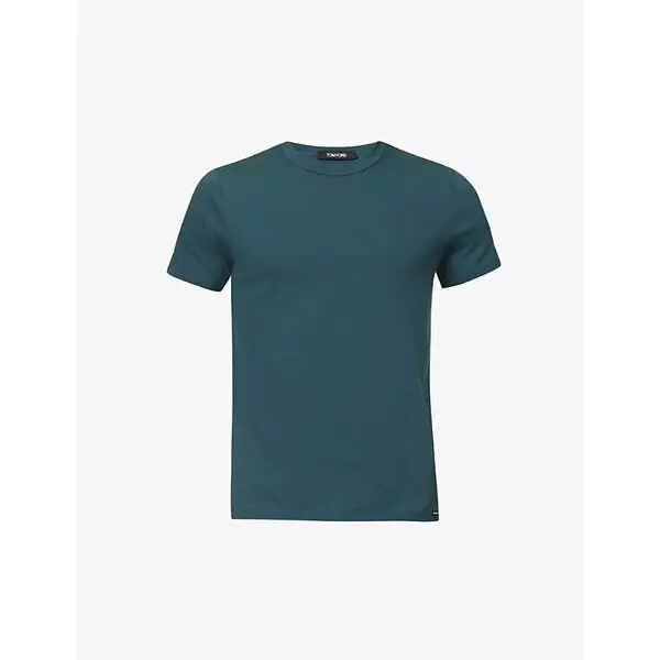 TOM FORD Brand-patch Short-sleeved Stretch-cotton T-shirt