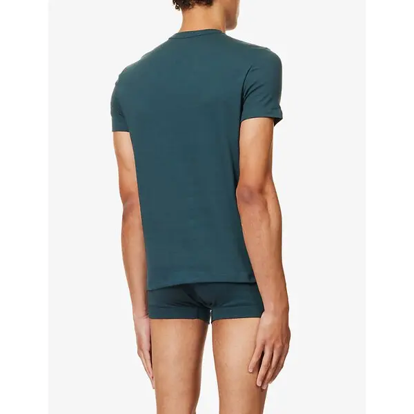 TOM FORD Brand-patch Short-sleeved Stretch-cotton T-shirt