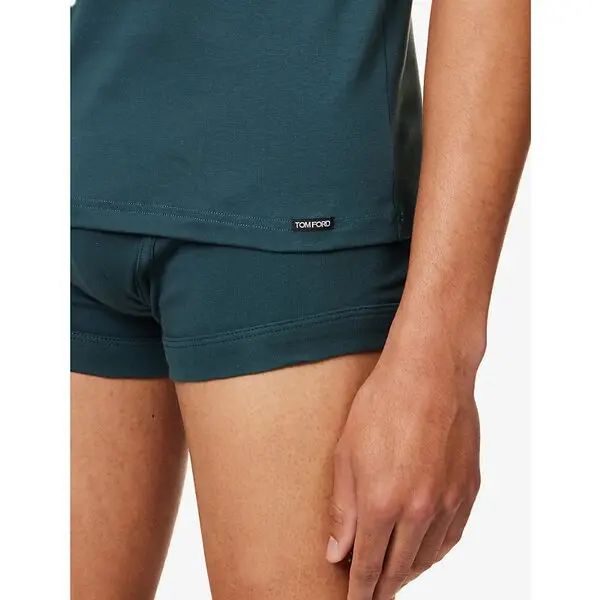 TOM FORD Brand-patch Short-sleeved Stretch-cotton T-shirt