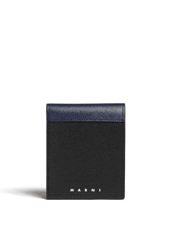 Marni Logo-print Leather Bi-fold Wallet - Blue