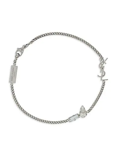 Saint Laurent Opyum Charm Bracelet In Metal And Rhinestone