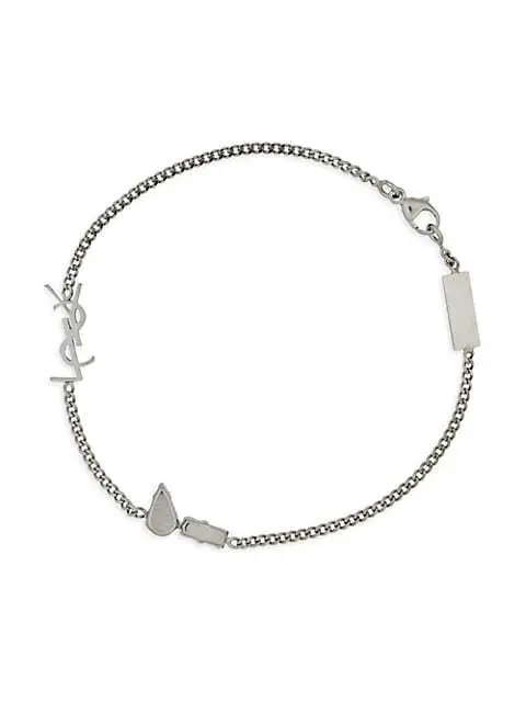 Saint Laurent Opyum Charm Bracelet In Metal And Rhinestone