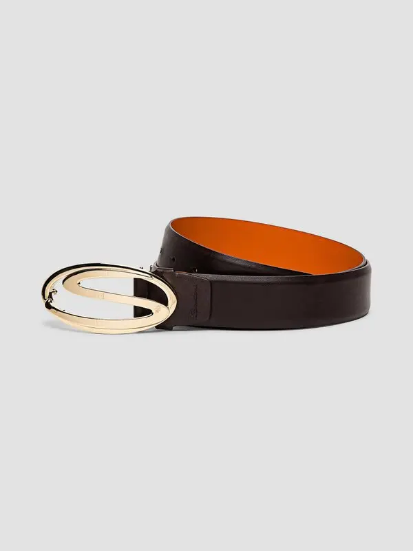 Santoni Adjustable Leather Belt - Brown