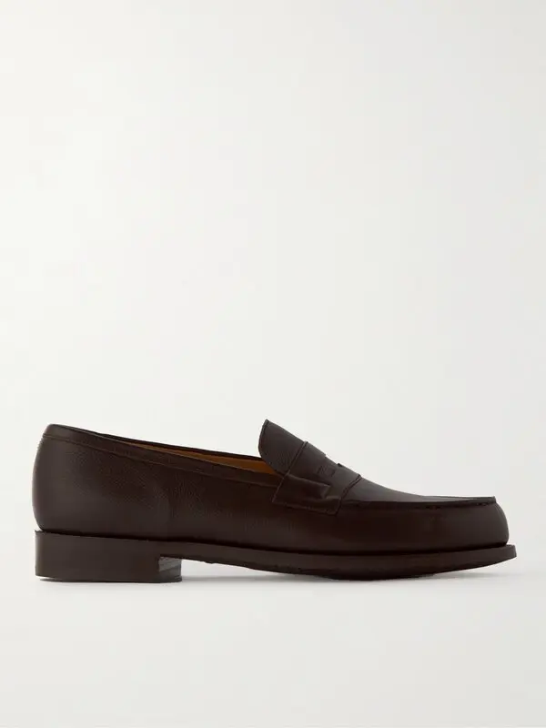 J.M. WESTON 180 Full-grain Leather Penny Loafers - Brown