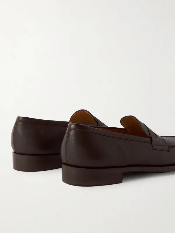 J.M. WESTON 180 Full-grain Leather Penny Loafers - Brown