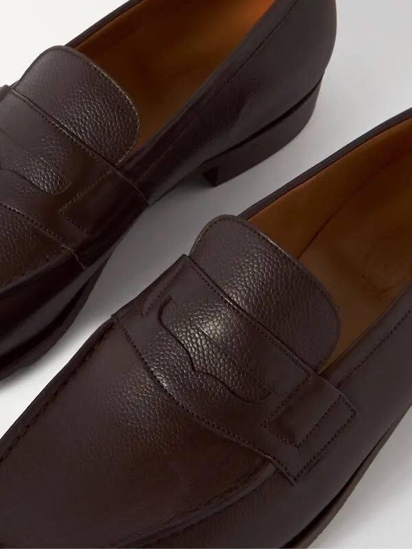 J.M. WESTON 180 Full-grain Leather Penny Loafers - Brown