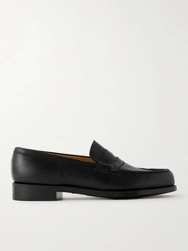 J.M. WESTON 180 Full-grain Leather Penny Loafers - Black