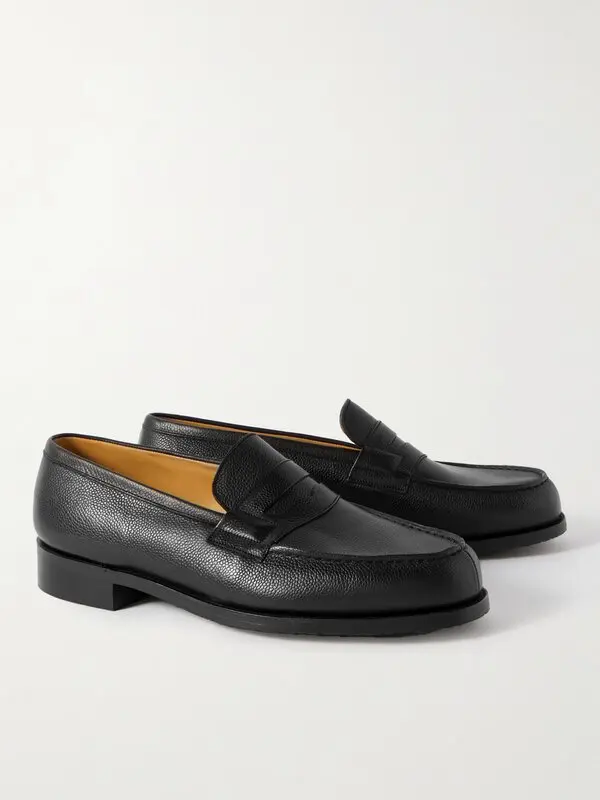 J.M. WESTON 180 Full-grain Leather Penny Loafers - Black