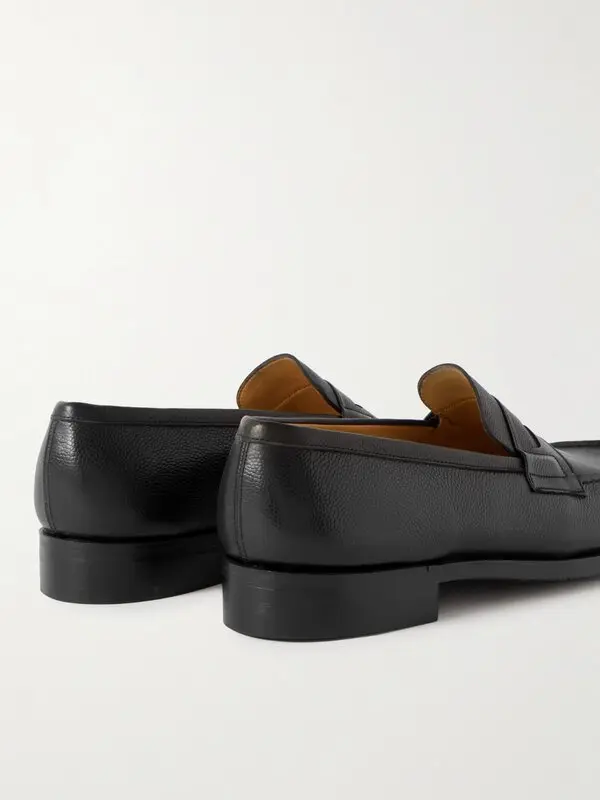J.M. WESTON 180 Full-grain Leather Penny Loafers - Black