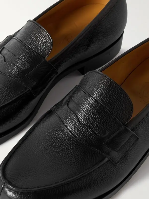 J.M. WESTON 180 Full-grain Leather Penny Loafers - Black