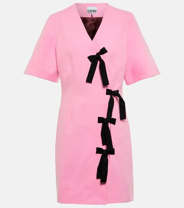 open lace back dress Barbados Cherry Stripe Cotton Mini Bow Tie Dress