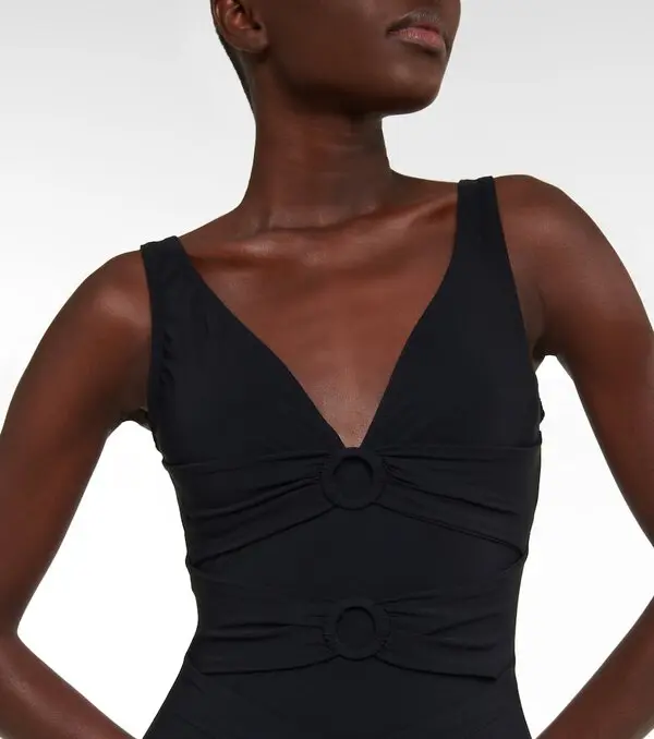 KARLA COLLETTO Morgan" V-neck One-piece Swimsuit - Black