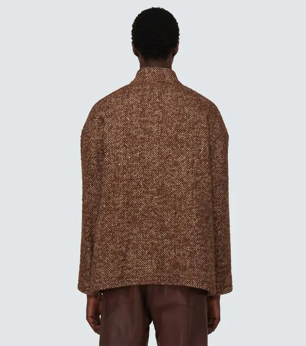 Auralee Herringbone Wool-Blend Blouson Jacket In Multicoloured