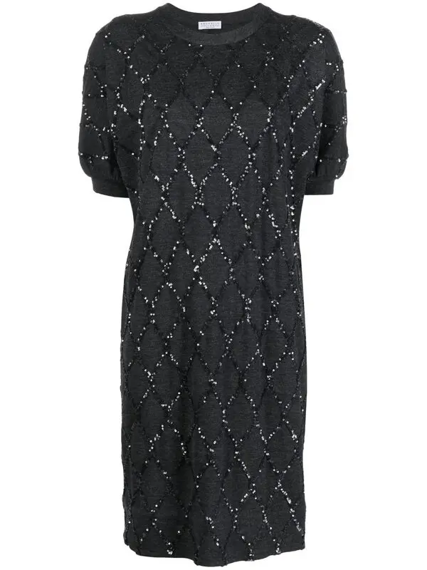 Brunello Cucinelli Sequin-embellished Shift Dress