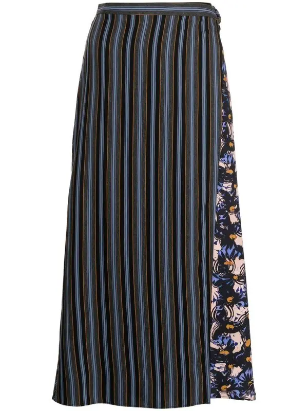 Paul Smith Panelled Stripe-print Midi Skirt