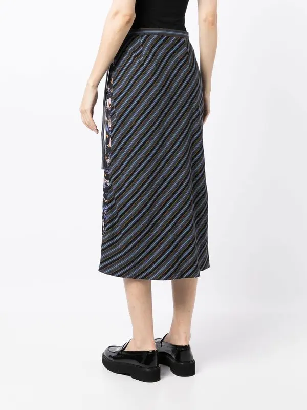 Paul Smith Panelled Stripe-print Midi Skirt
