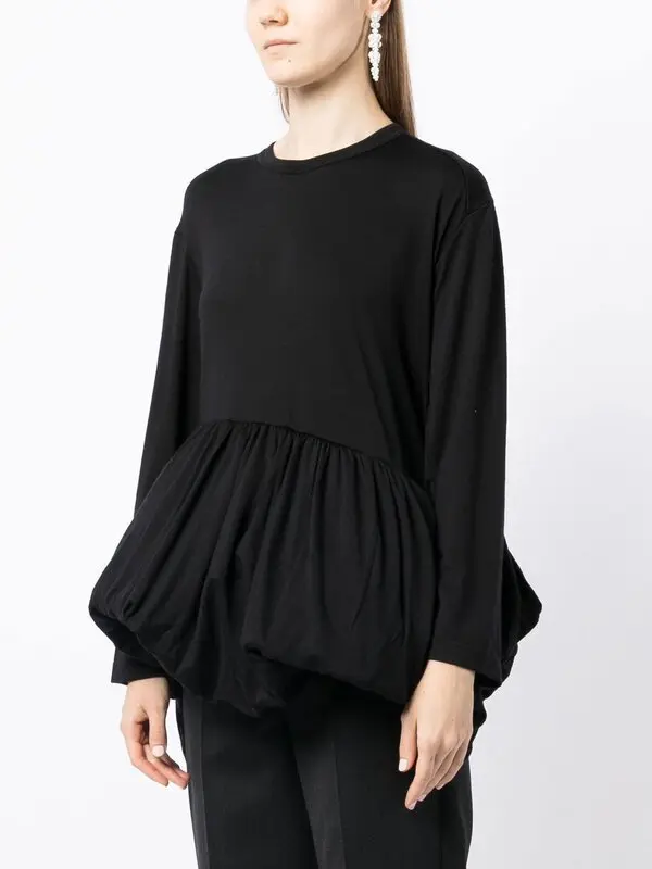 Comme Des Garçons Gathered-hem Blouse