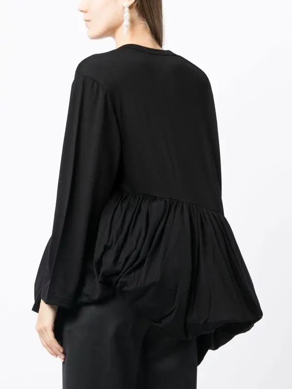 Comme Des Garçons Gathered-hem Blouse