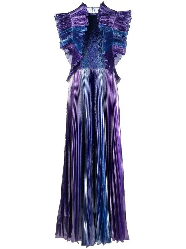 Alberta Ferretti Ruffle-detail Sleeveless Dress