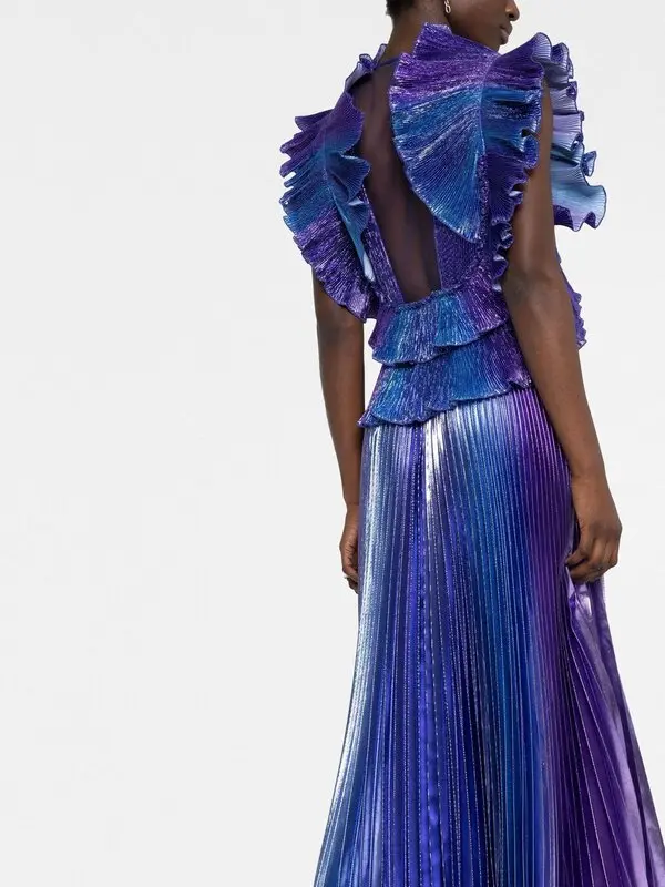 Alberta Ferretti Ruffle-detail Sleeveless Dress