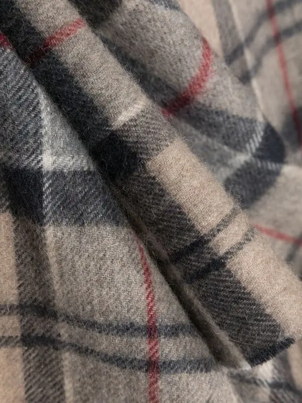 Barbour Holden Checked Fringe-trimmed Scarf - Grey