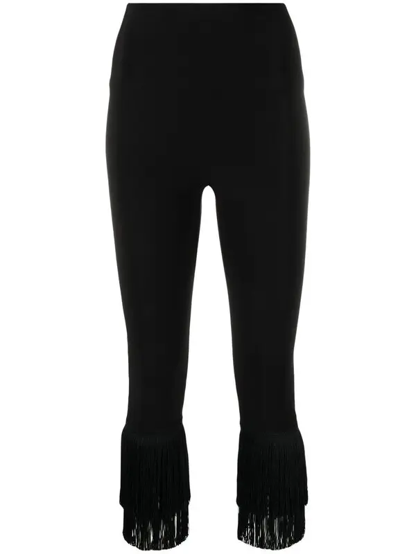 Norma Kamali Fringed Cropped Trousers