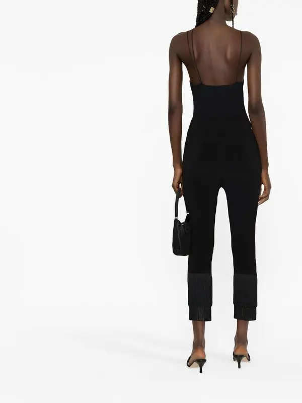 Norma Kamali Fringed Cropped Trousers