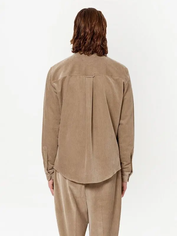 AMI Paris Logo-embroidered Corduroy Shirt