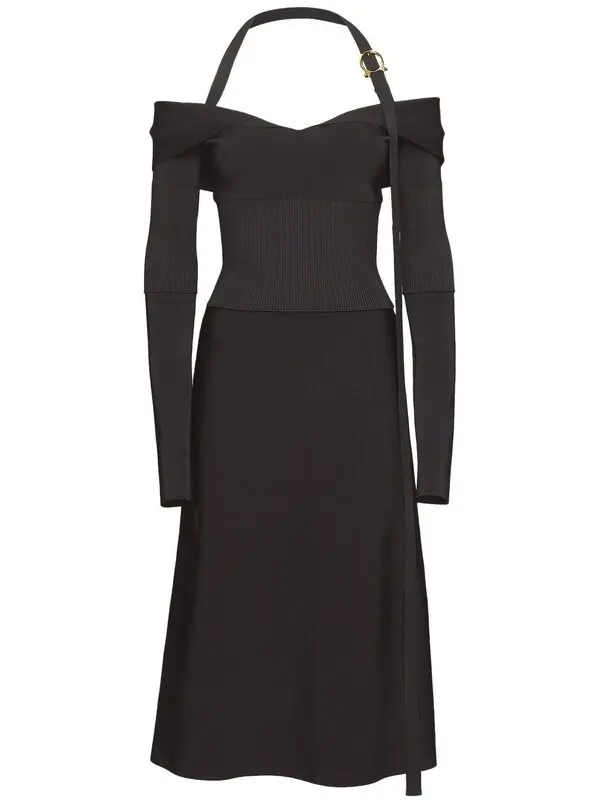 FERRAGAMO Off-shoulder Midi Dress