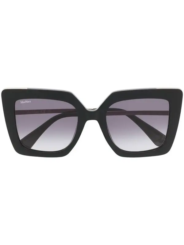 Max Mara Engraved-logo Sunglasses - Black