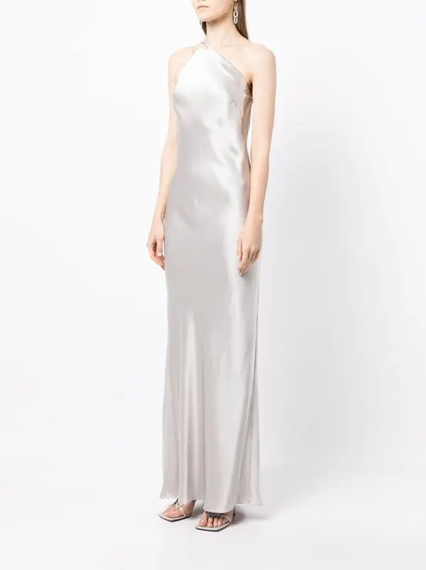 Michelle Mason Single-shoulder Maxi Dress - Grey
