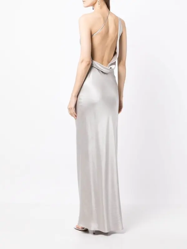 Michelle Mason Single-shoulder Maxi Dress - Grey