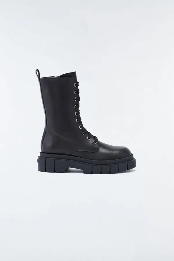 Mackage Warrior Unlined Lug Sole Combat Boot - Black