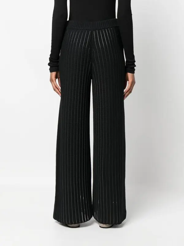 Fabiana Filippi Chunky-knit Wide-leg Trousers - Black