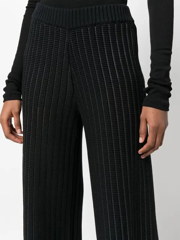 Fabiana Filippi Chunky-knit Wide-leg Trousers - Black