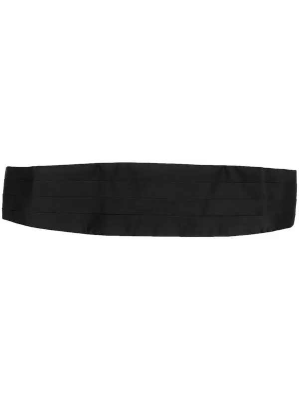Zegna Pleated Silk Cummerbund - Black