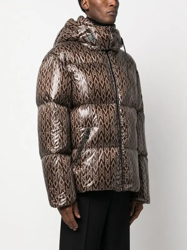 Mackage Kent Monogram-print Padded Coat - Brown