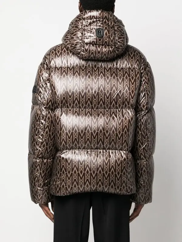 Mackage Kent Monogram-print Padded Coat - Brown