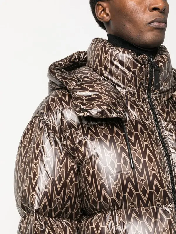 Mackage Kent Monogram-print Padded Coat - Brown