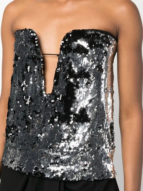 Isabel Marant Sequin-embellished Plunge Top