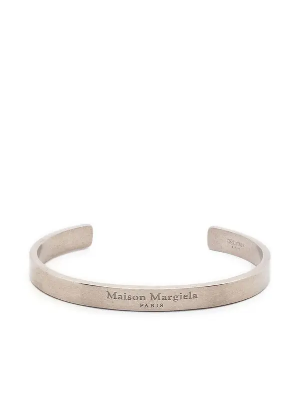 MAISON MARGIELA Logo-engraved Cuff Bracelet - Silver