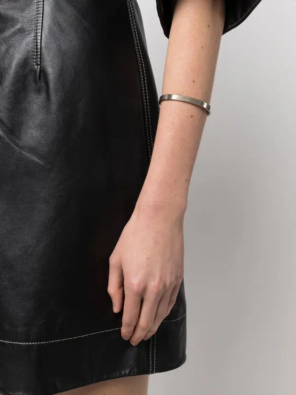 MAISON MARGIELA Logo-engraved Cuff Bracelet - Silver