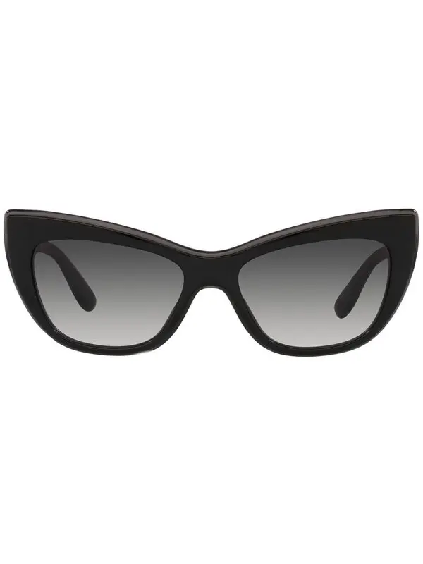Dolce & Gabbana Logo-plaque Cat-eye Sunglasses - Black