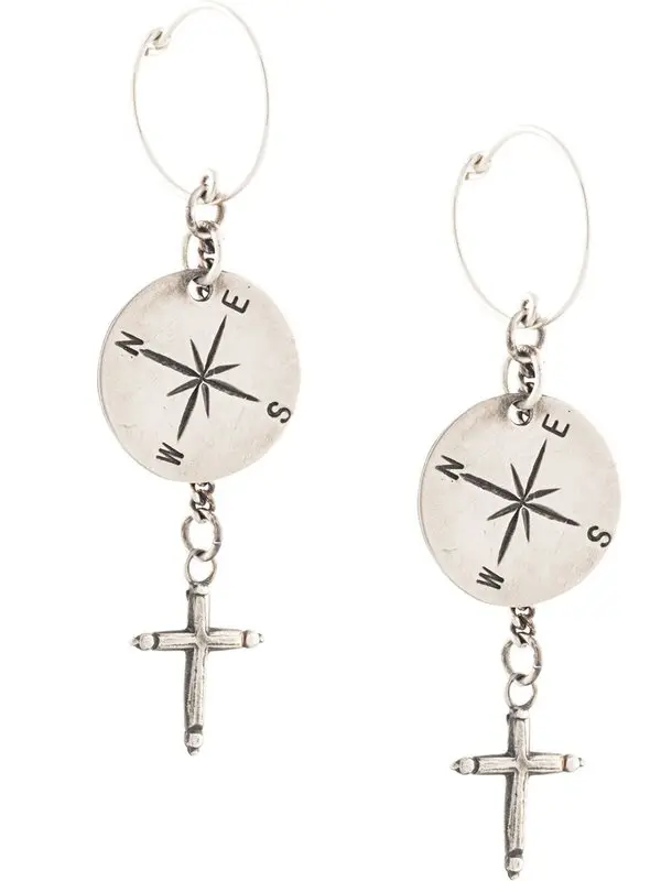 Werkstatt:München Cross Pendant Earrings - Silver