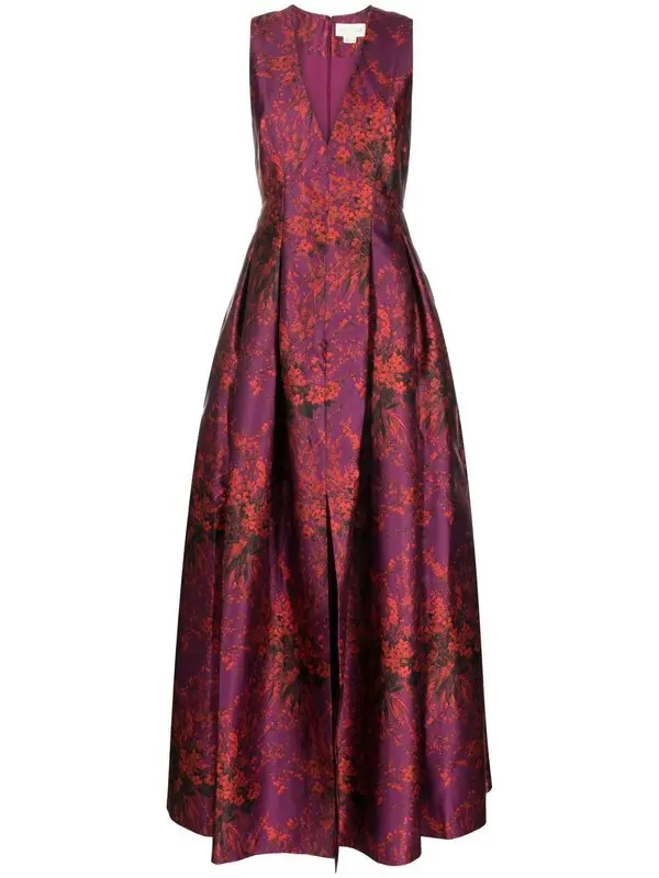 Sachin & Babi Brooke Floral-print Evening Dress - Purple