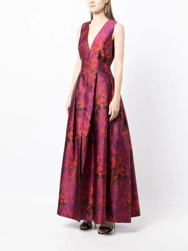 Sachin & Babi Brooke Floral-print Evening Dress - Purple