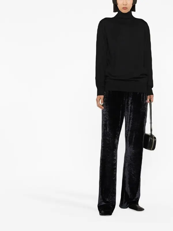 JIL SANDER Ribbed-knit Wool Jumper - Black