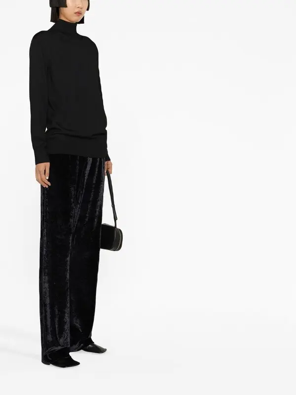 JIL SANDER Ribbed-knit Wool Jumper - Black